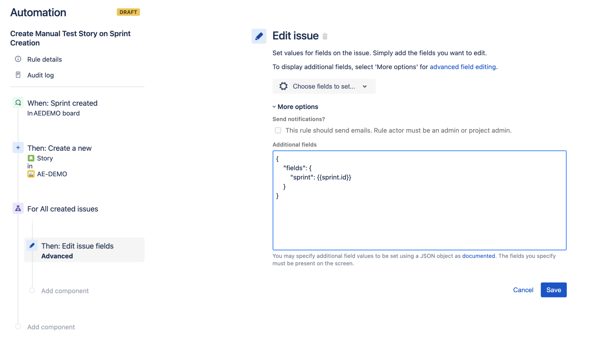 Jira Automation – Populate your Sprint on Creation – Adam N England